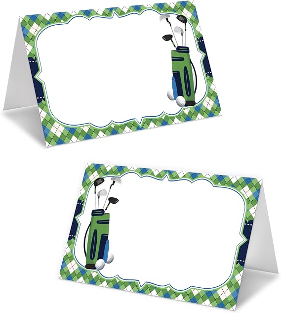 Amazon.com: Golf Place Card For Boys, Golfing Par Tee Name Cards For ...