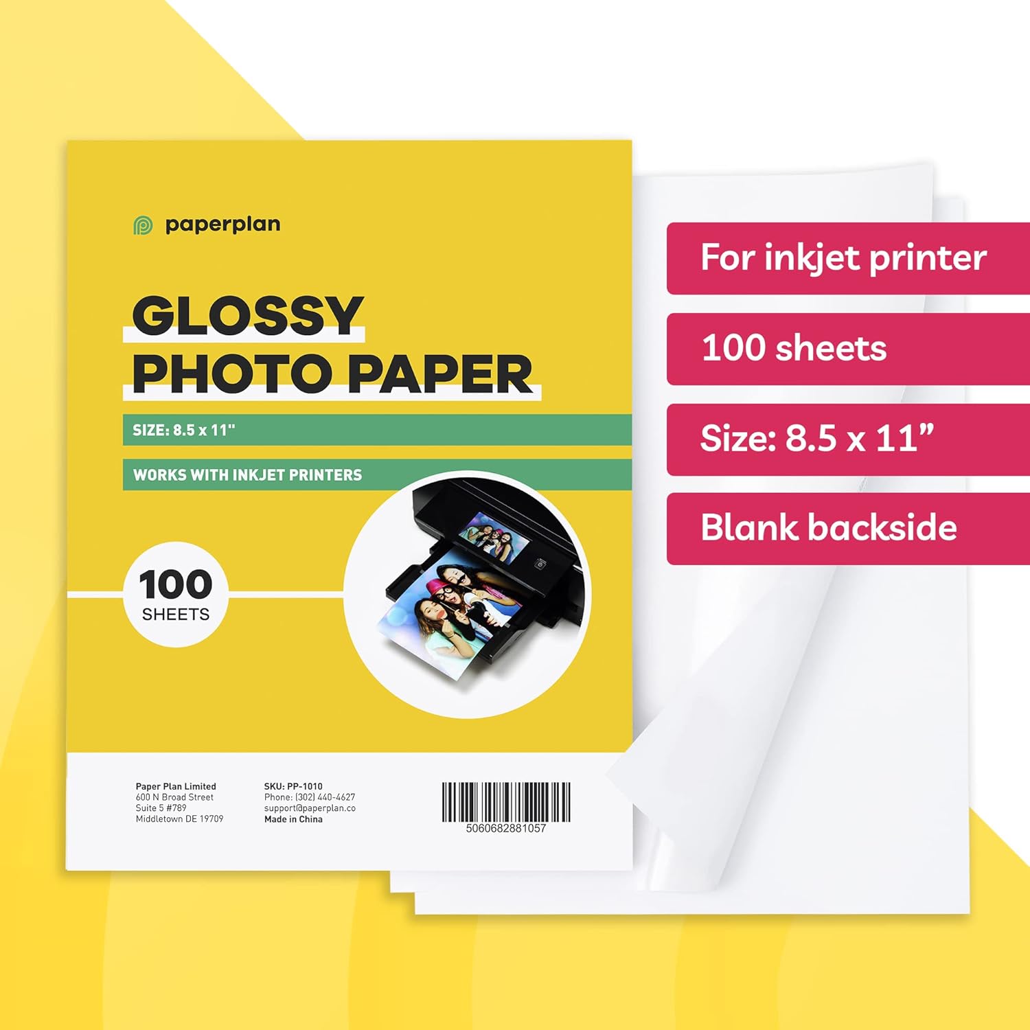 Papel fotográfico brillante de 85 x 11 pulgadas 100 hojas Papel ...