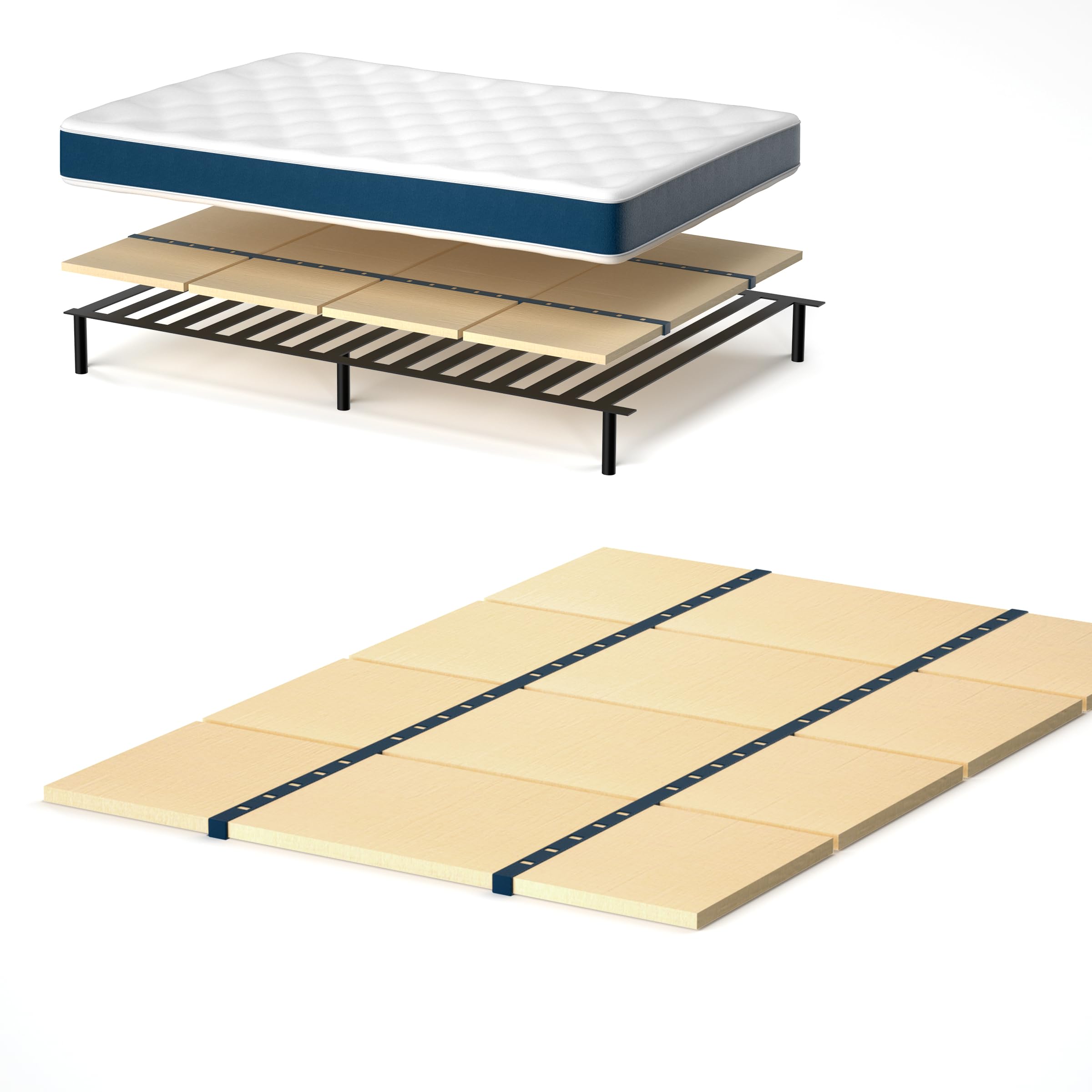 Amazon.com: Yarfyk Folding Box Spring, Bed Plate, Bed Plate Support ...