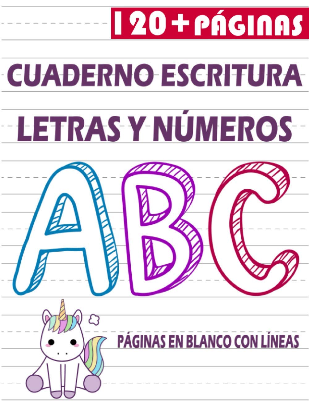 Buy Cuaderno escritura Letras y Números: 120 páginas en blanco con ...