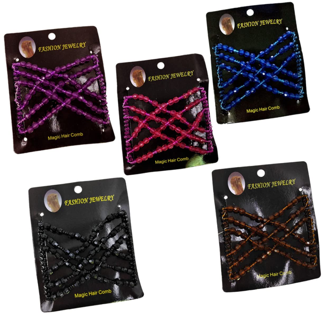 Amazon.com : KALLORY Updo Elastic Blue Double Combs Coffee Comb Girls ...