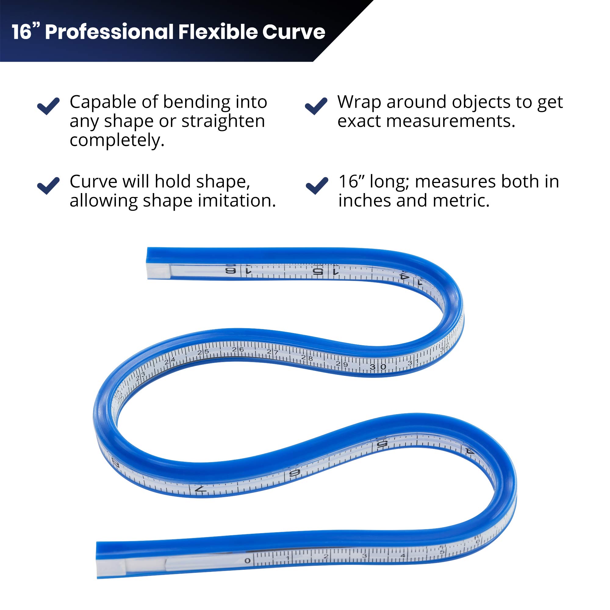 Snapklik.com : Pacific Arc Flexible Curve Graduated 16 Inch Ruler