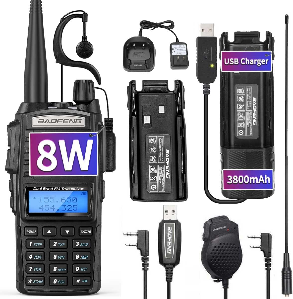 Amazon.com: BaoFeng UV-82 8W Ham Radio Handheld BaoFeng Radio Walkie ...