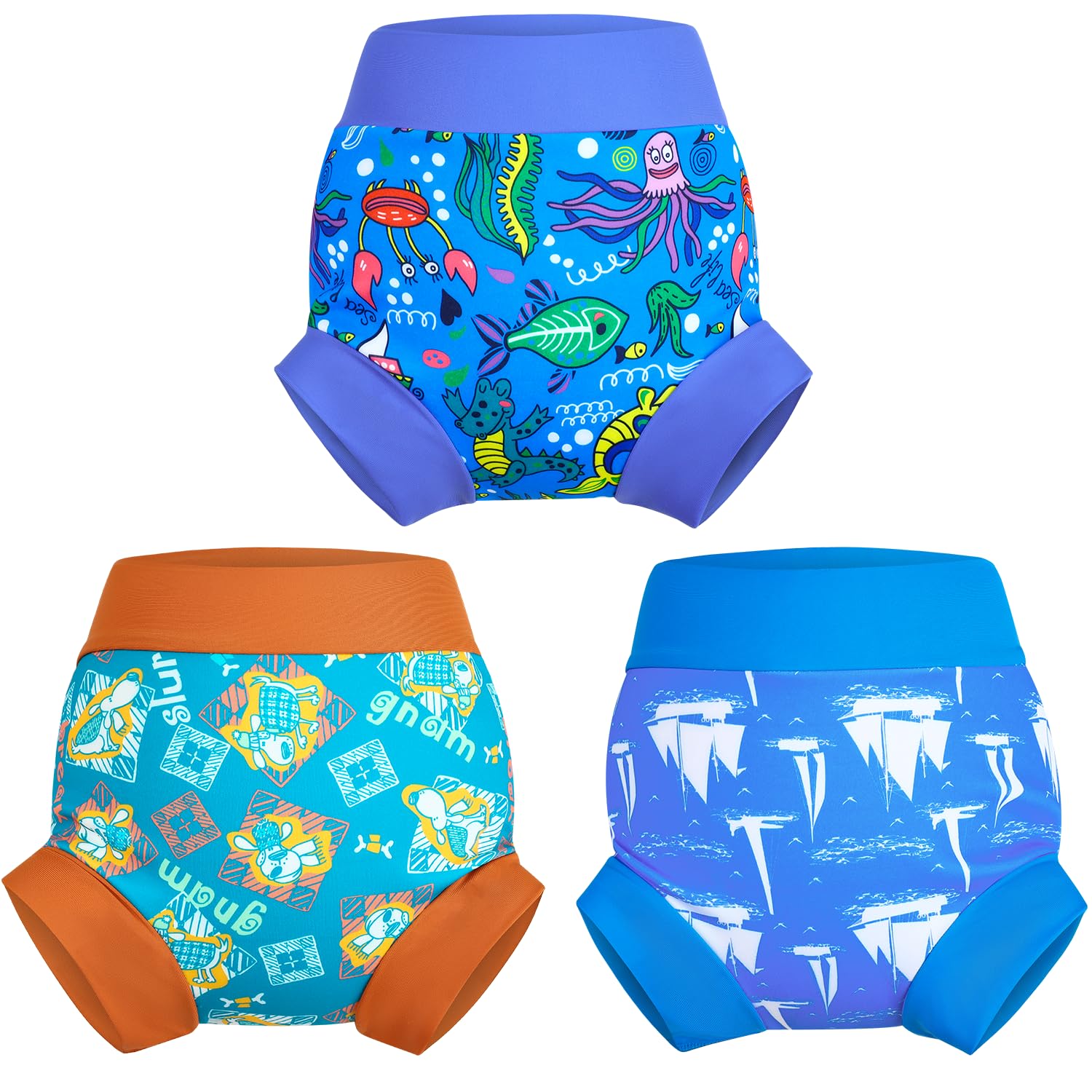 Amazon.com: MOEMOE Baby Reusable Swim Diaper 3Pcs Waterproof Swim Pants ...