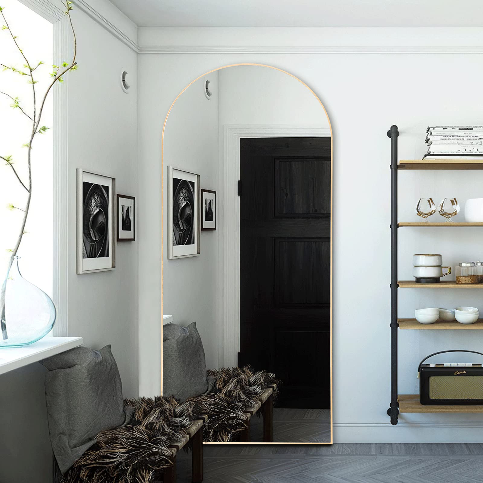 NeuType 71"x32" Arched Full Length Mirror Large Arched Mirror Floor ...