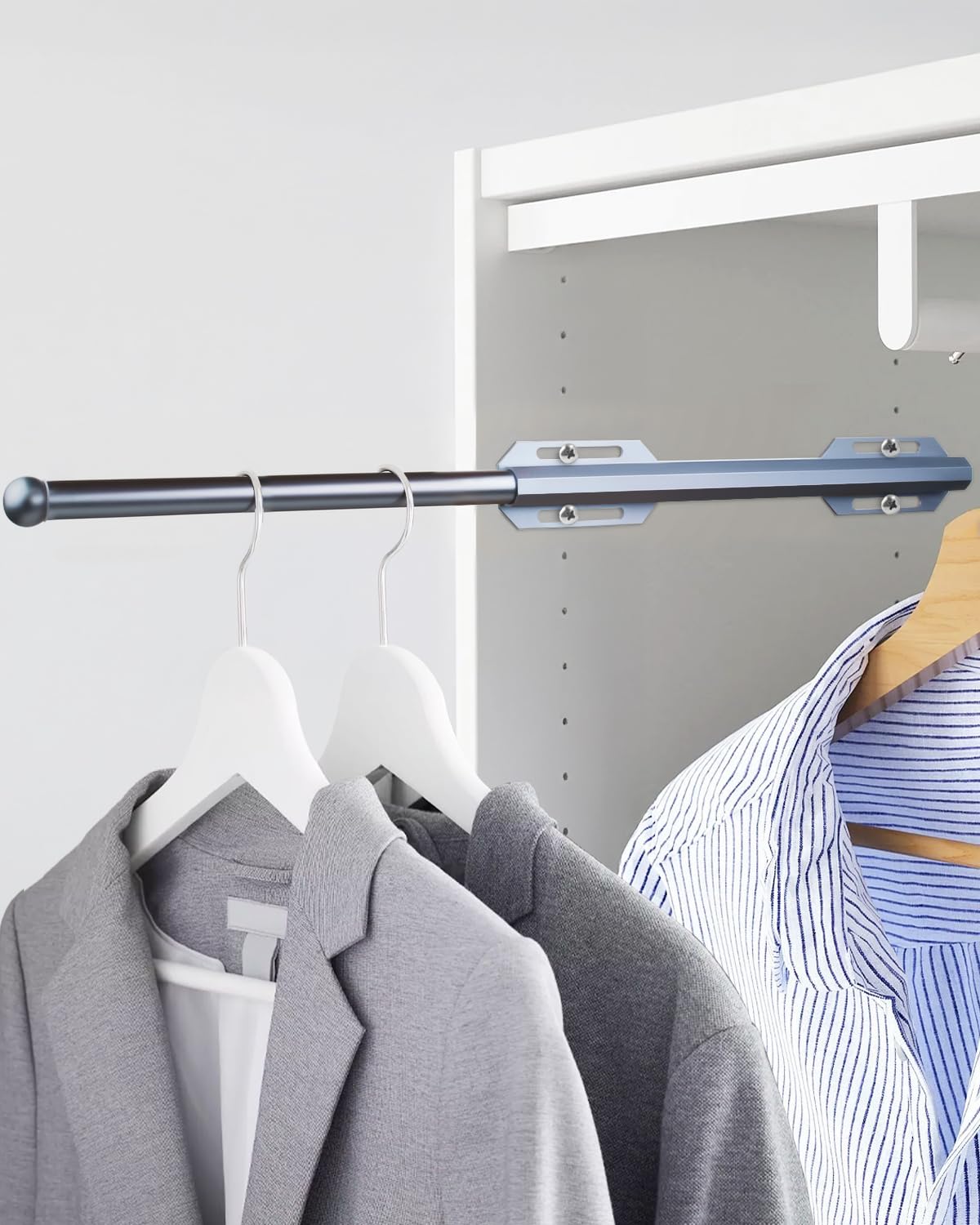 Valet Hook Retractable Closet Valet Rod Pull-Out Wardrobe Clothes Rail ...
