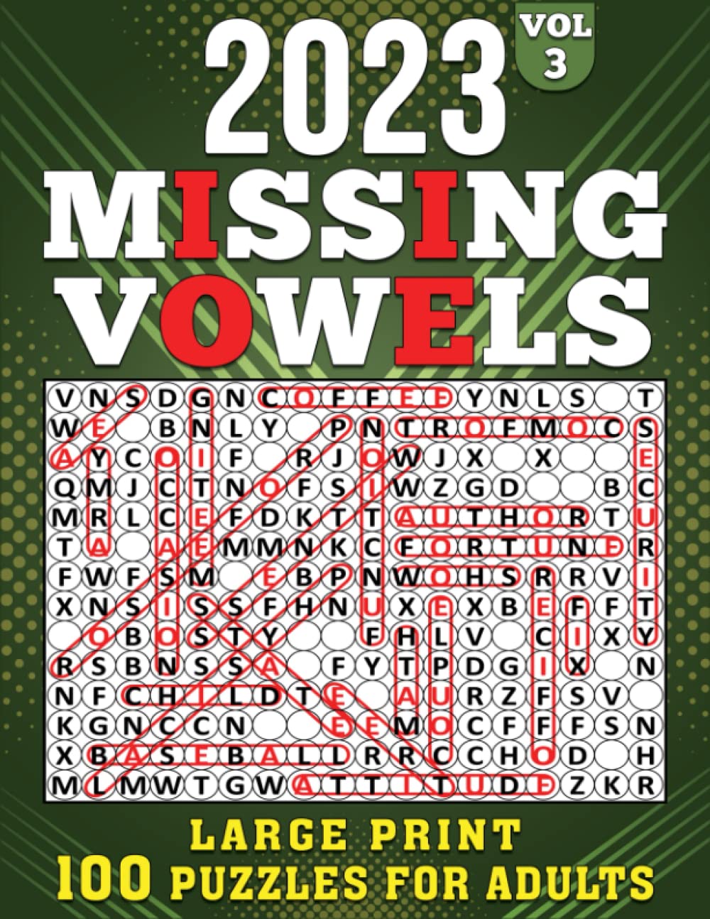 2023 Missing Vowels Large Print: 100 Missing Vowels Puzzles Large for ...