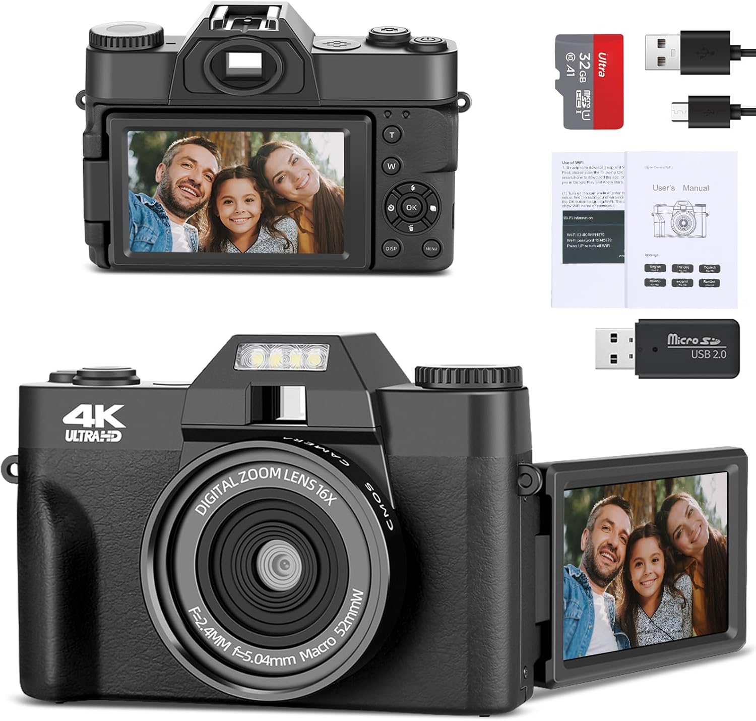 Amazon.com : Generic Digital Camera for Photography and Video, 4K 48MP ...