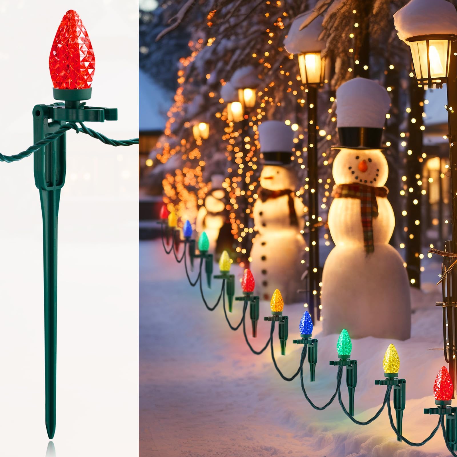Amazon.com : Brightown Frosted C9 LED Christmas Lights Outdoor, 2 Packs ...