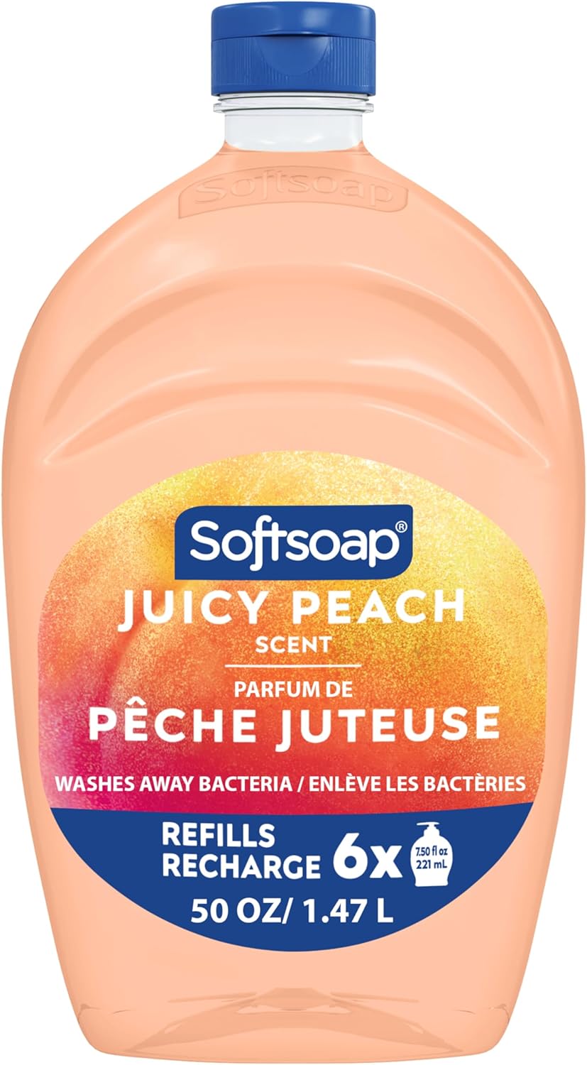 Softsoap Antibacterial Liquid Hand Soap Refill – Juicy Peach Scent, 50 ...