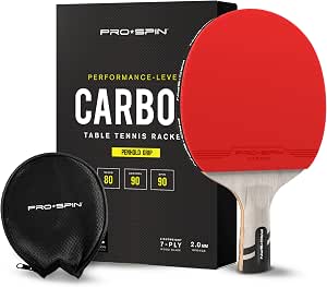 PRO SPIN Carbon Ping Pong Paddles - Penhold Short Grip, Premium Table ...