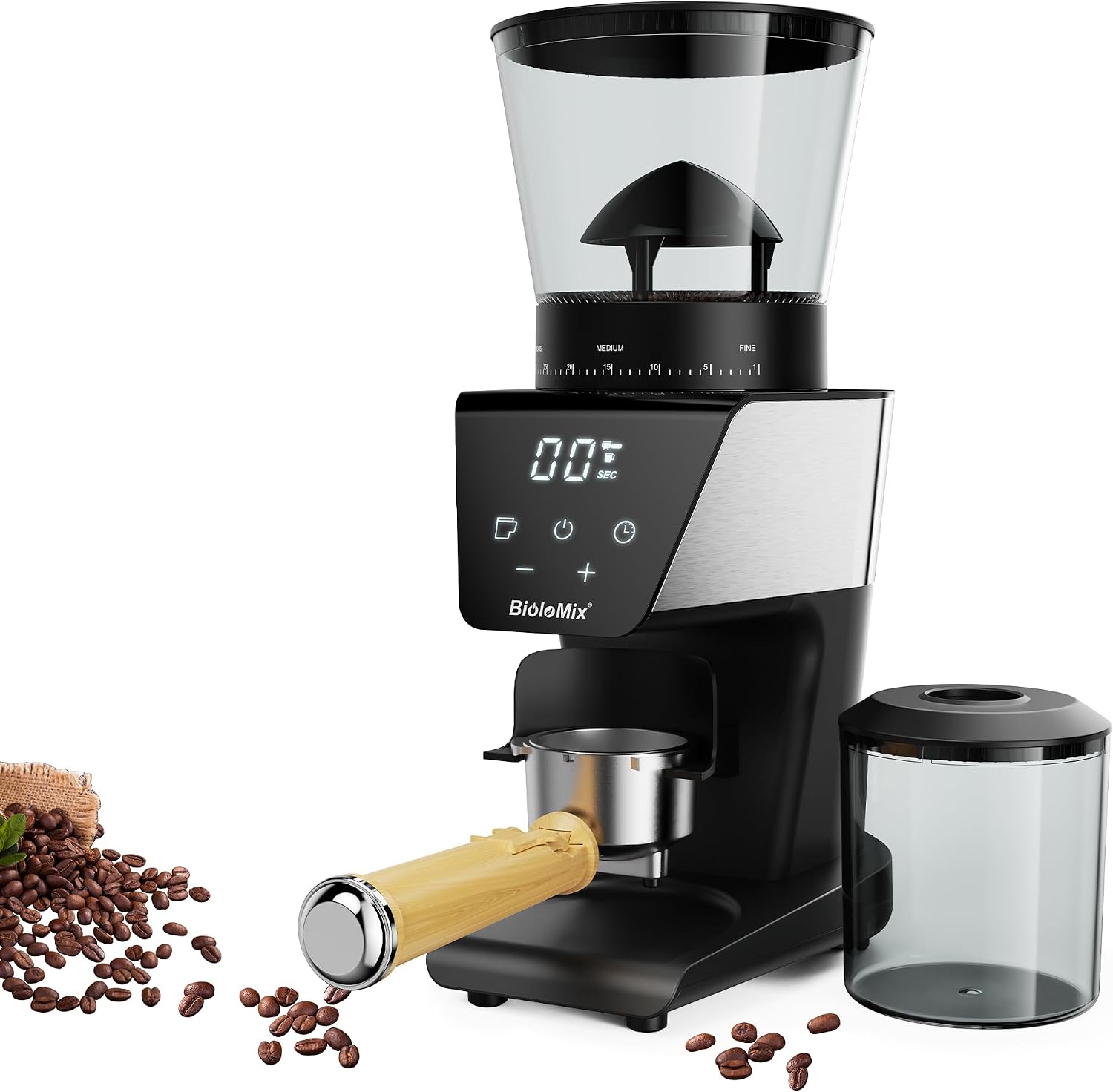 Amazon.com: BioloMix Conical Burr Coffee Grinder Electric, Espresso ...