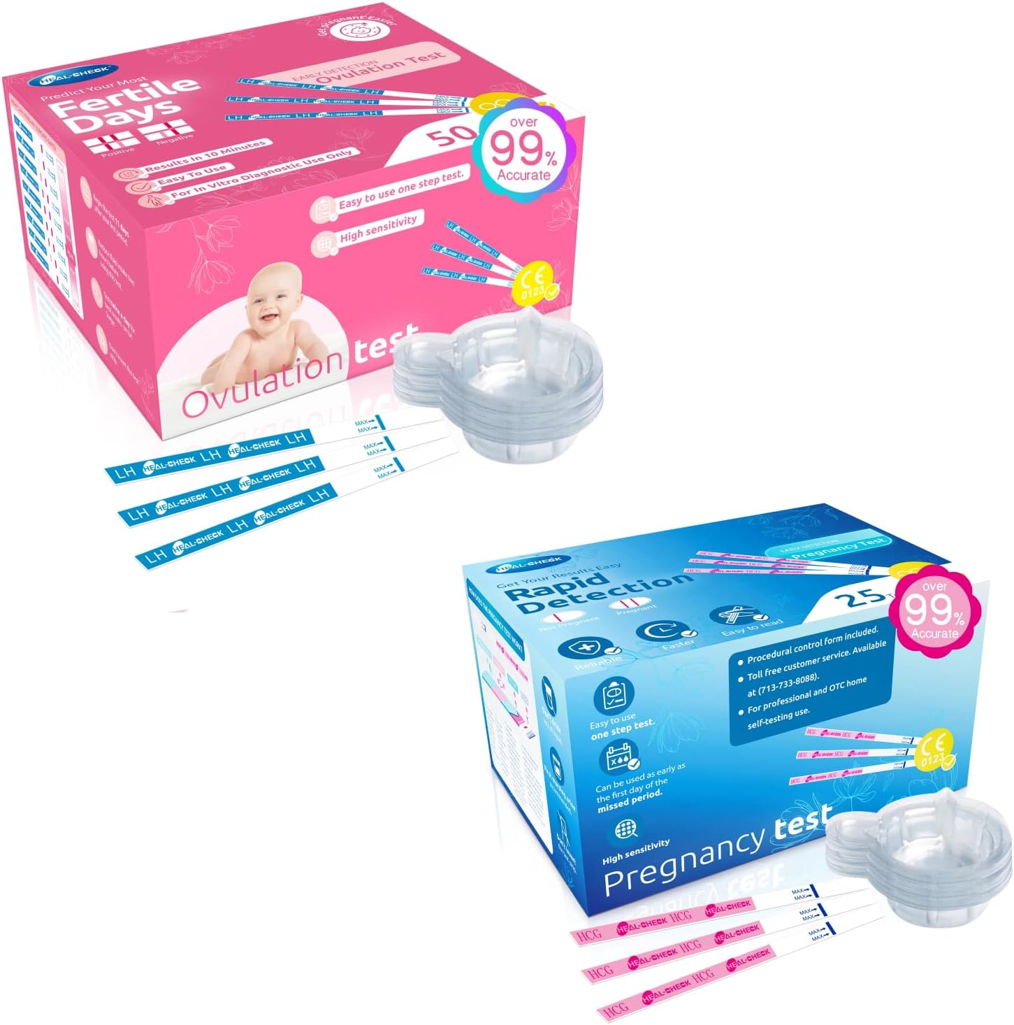 Amazon.com: HEAL-CHECK Ovulation Test Strips 50 and Pregnancy Tests 30 ...