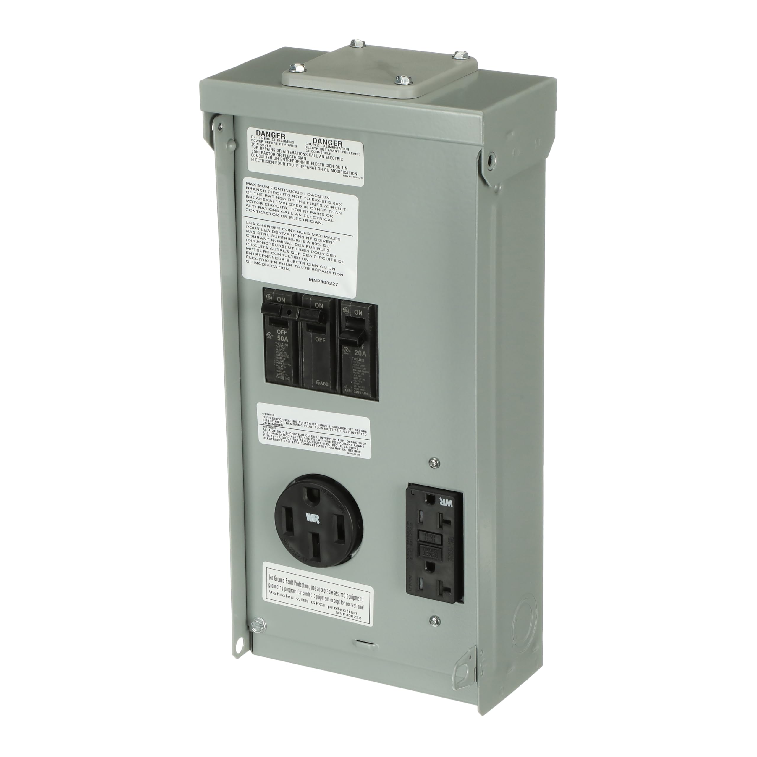 MIDWEST U055C010P 50-20 Amp Gfi Service • RV Power Outlet Panel • 20A ...