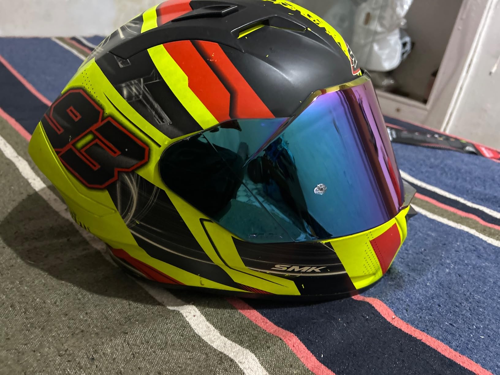 SMK Helmets - Stellar Helmet Visor - Color - Rainbow : Amazon.in: Car ...