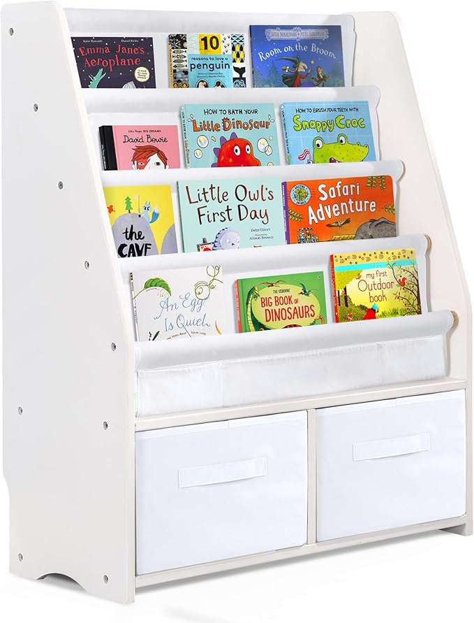 Amazon.com: MallBest Childrens Bookshelf Kids Sling Book Rack with Two ...