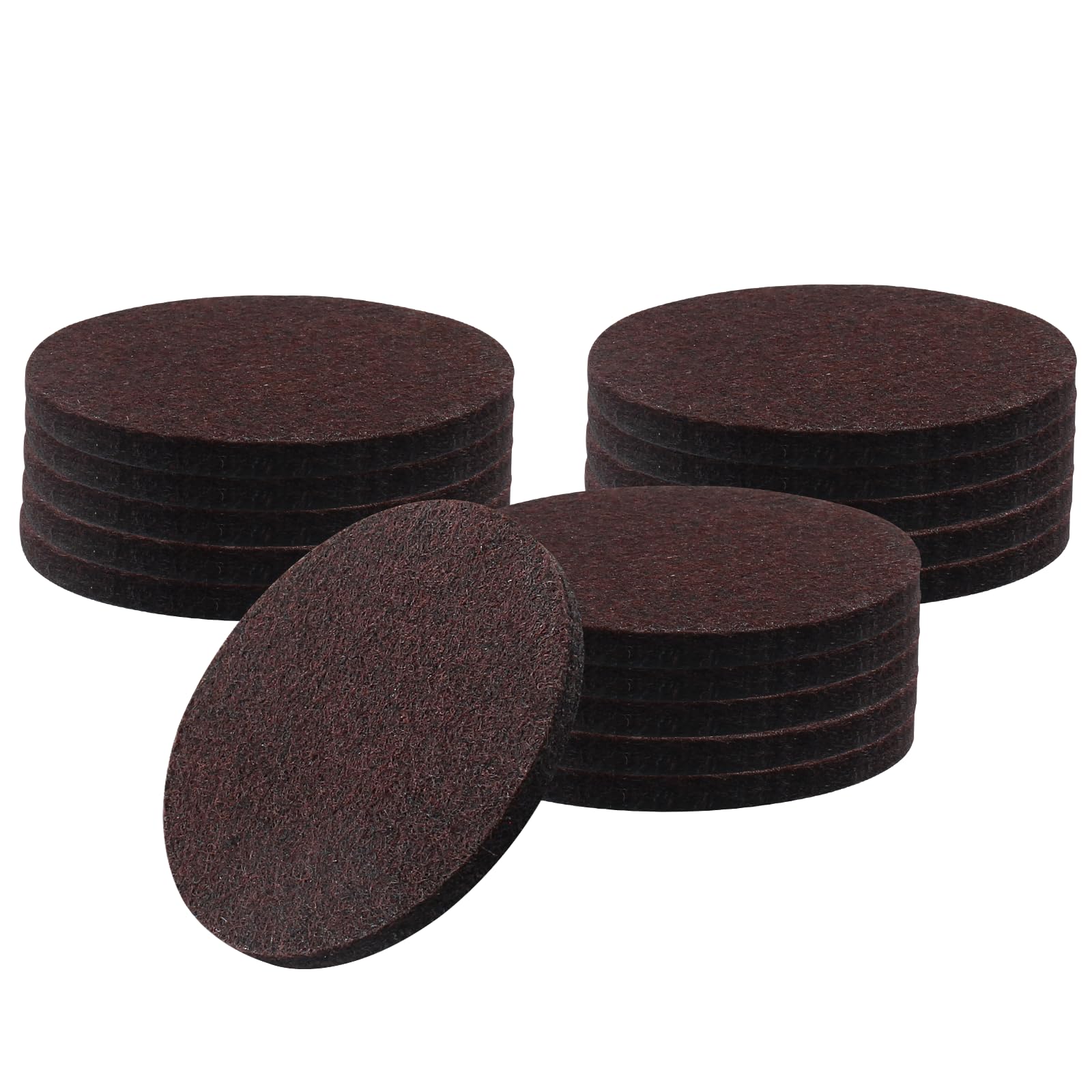 Rierdge 16 Pcs 2-1/2”/63mm Felt Furniture Pads Brown Round Self ...
