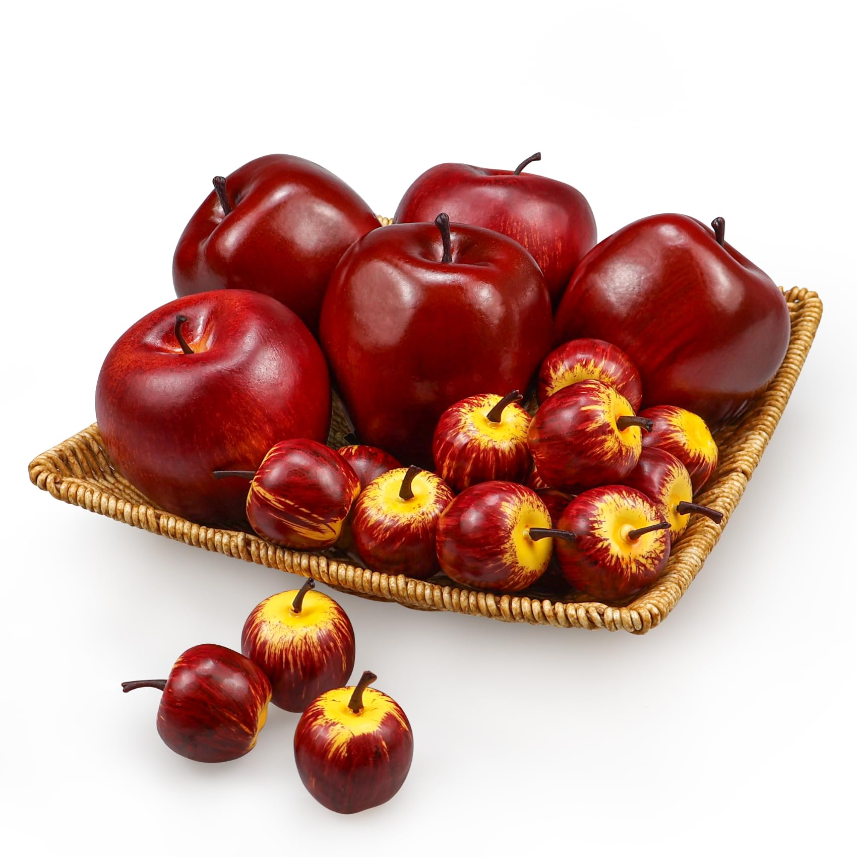 Amazon.com: 15 Pcs Artificial Apples, Fake Red Apples Fruits Simulation ...