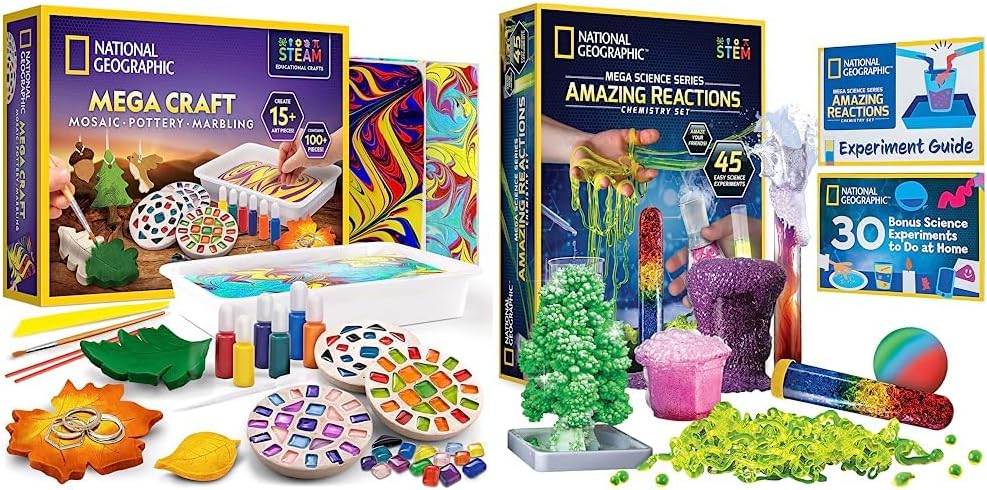 Amazon.com: NATIONAL GEOGRAPHIC Arts, Crafts and Chemistry Kit for Kids ...