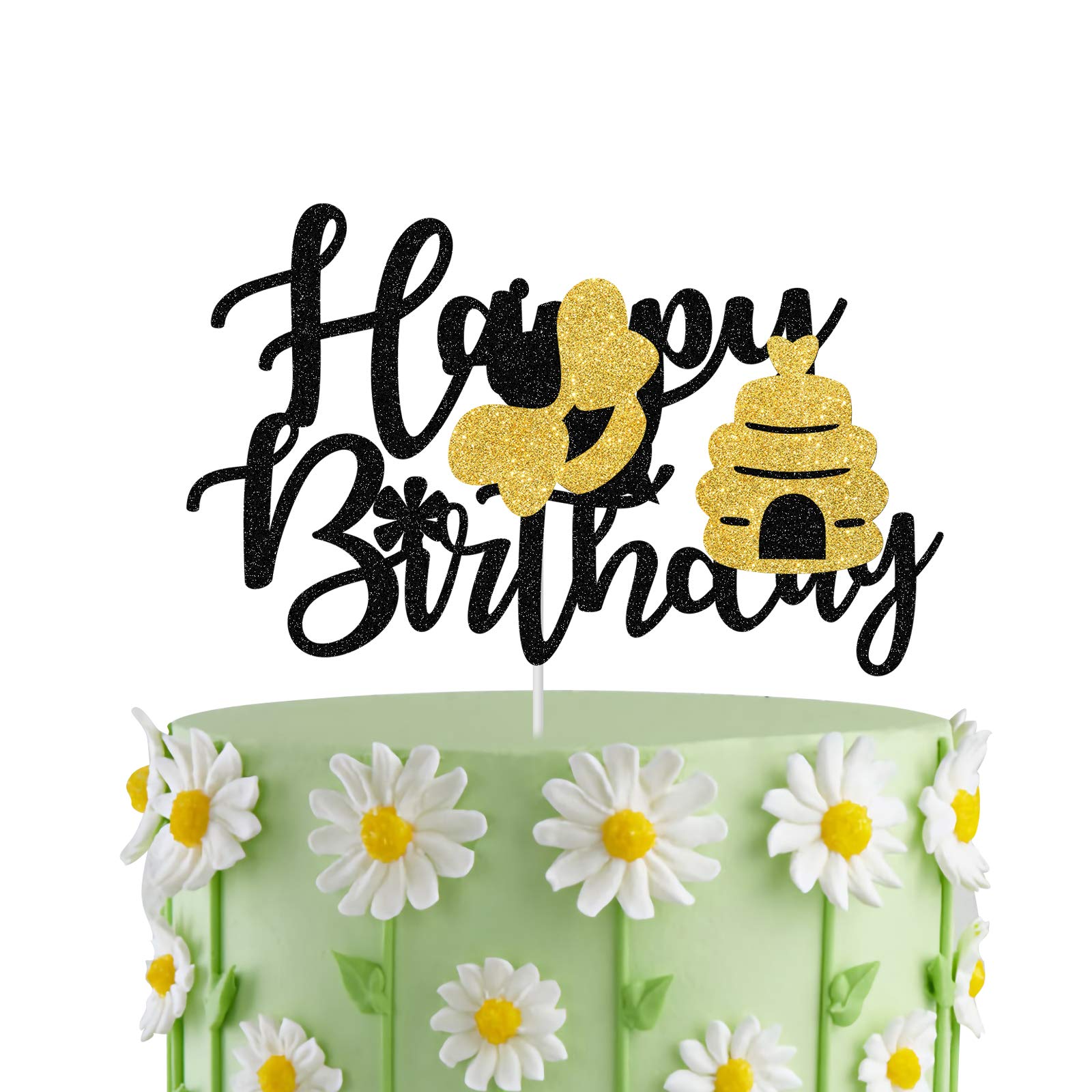 Happy Birthday With Bee Cake Topper Bee Themed Birthday Decor ...