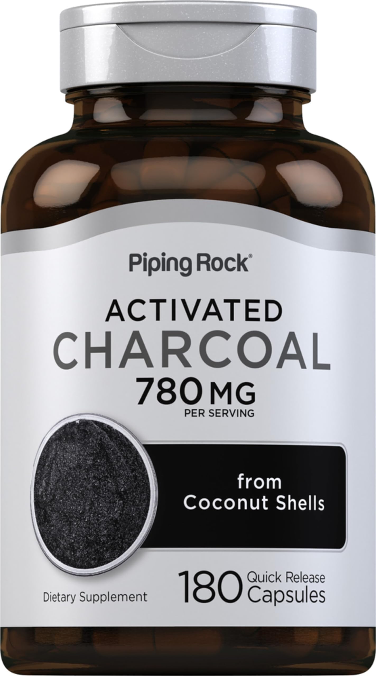 Amazon.com: Piping Rock Activated Charcoal Pills | 780 mg | 180 ...