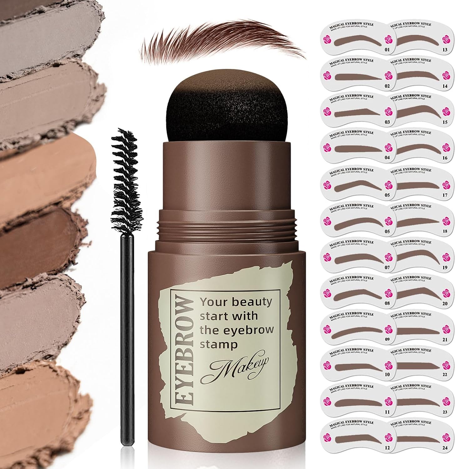Amazon.com : Eyebrow Stamp with Eyebrow Blush, Long-lasting Waterproof ...