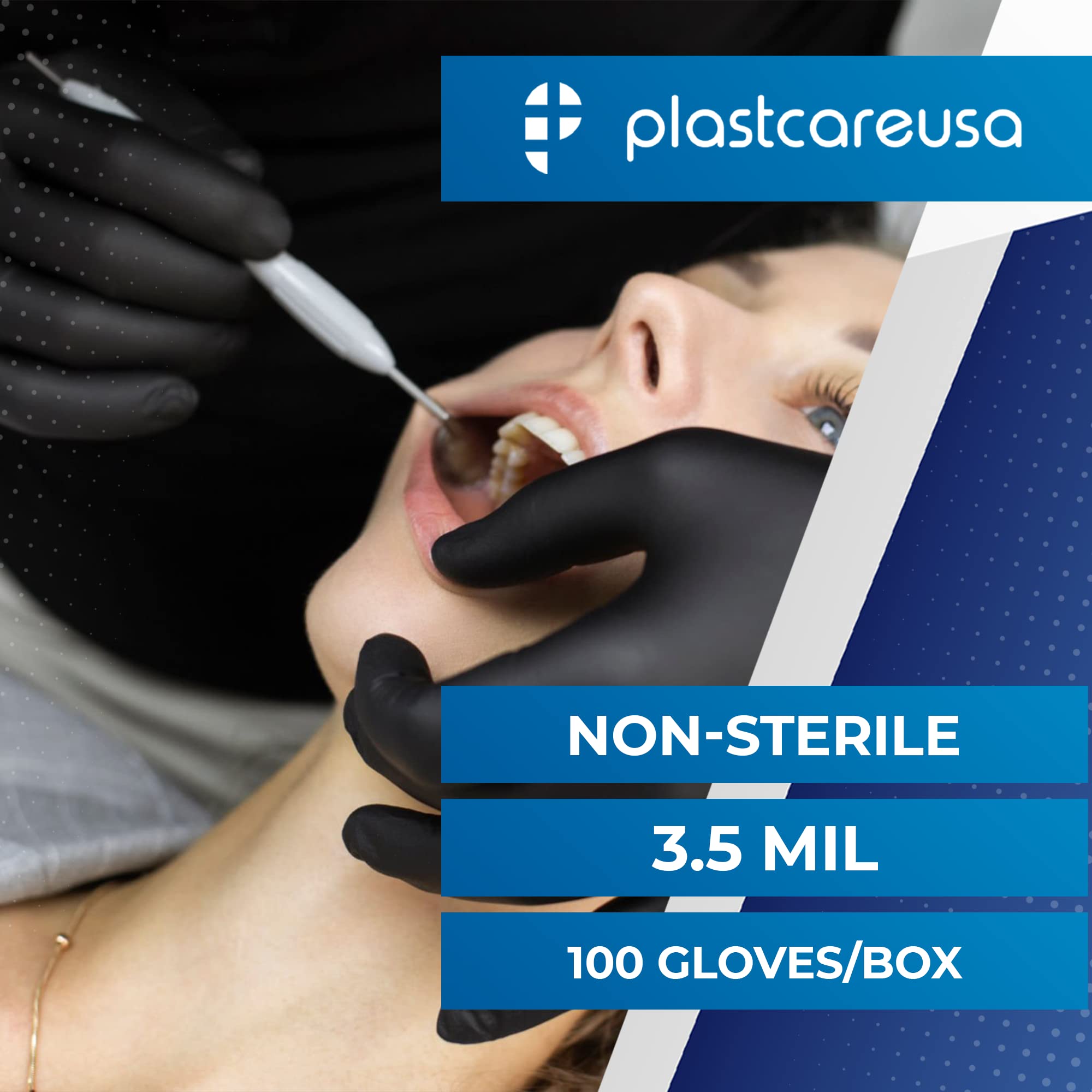 Snapklik.com : PlastCare USA 100 Medium Nitrile Exam Disposable Black ...