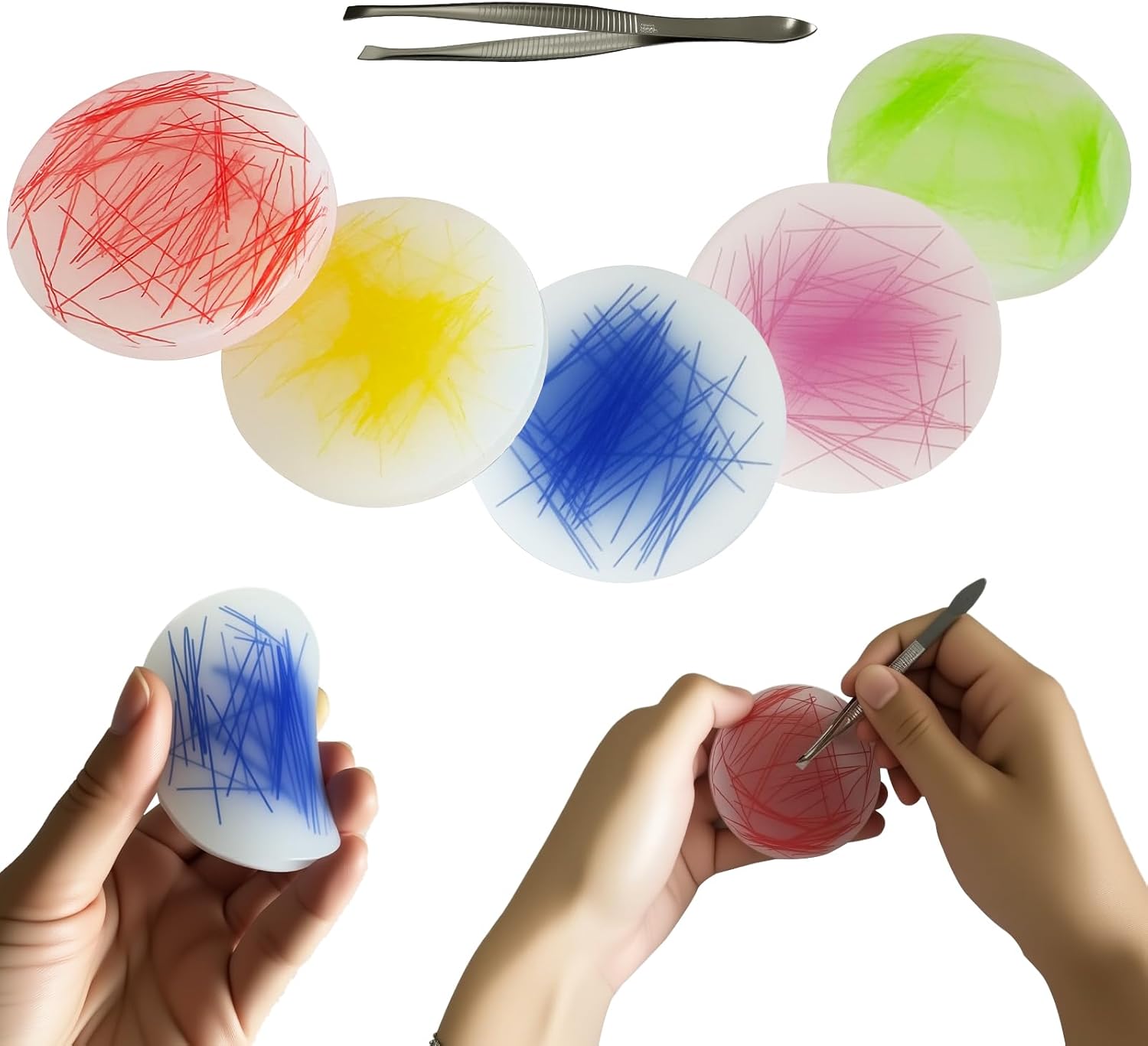 Amazon.com: Okueejur 5 Packs Skin Picking Fidget Pads with Tweezer for ...