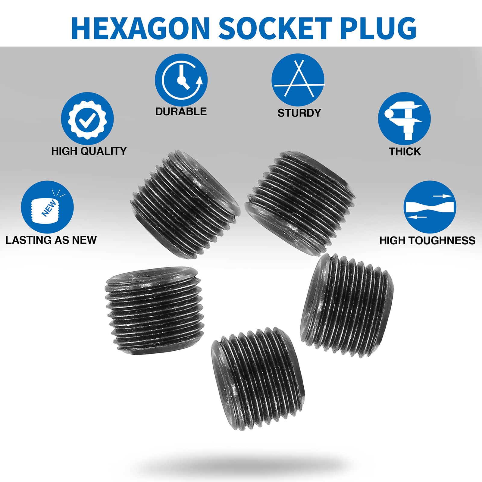 Snapklik.com : LifCratms 1/8" Male NPT Plugs, Carbon Steel Pipe Fitting ...