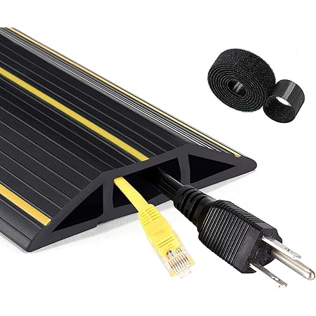 Cable Cover Floor, 10 Ft (3 M) Heavy Duty Cable Floor Protector 3 Cord ...