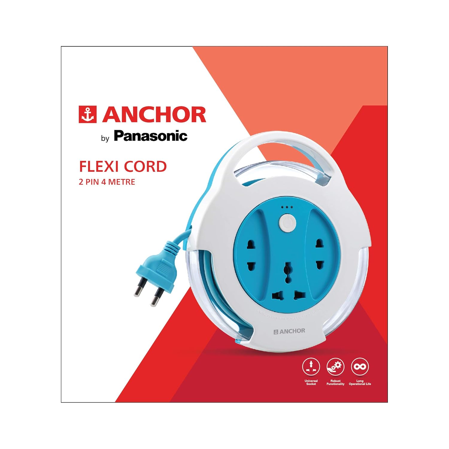 Anchor by Panasonic Flexicord 1 Combi Socket, 2 Euro Socket, 2 Pin 4M : Amazon.in: Electronics