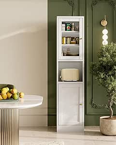 Amazon.com: QINPTWUT 67" Slim 6-Tier Narrow Tall Kitchen Pantry Cabinet ...