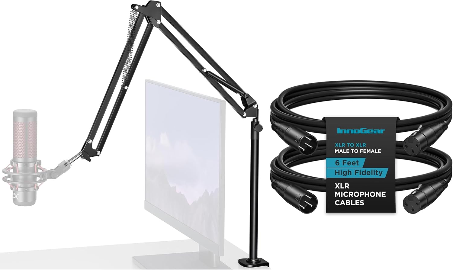 Amazon.com: InnoGear Overhead Mic Boom Arm Stand & 2 Pack 6 Feet Male ...