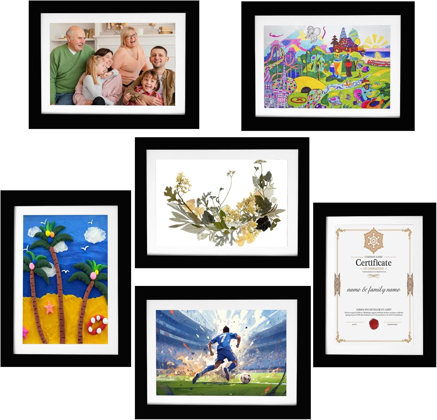 Baketron 6 PCS Black Kids Art Frame A4 Picture Frame Kids Artwork ...