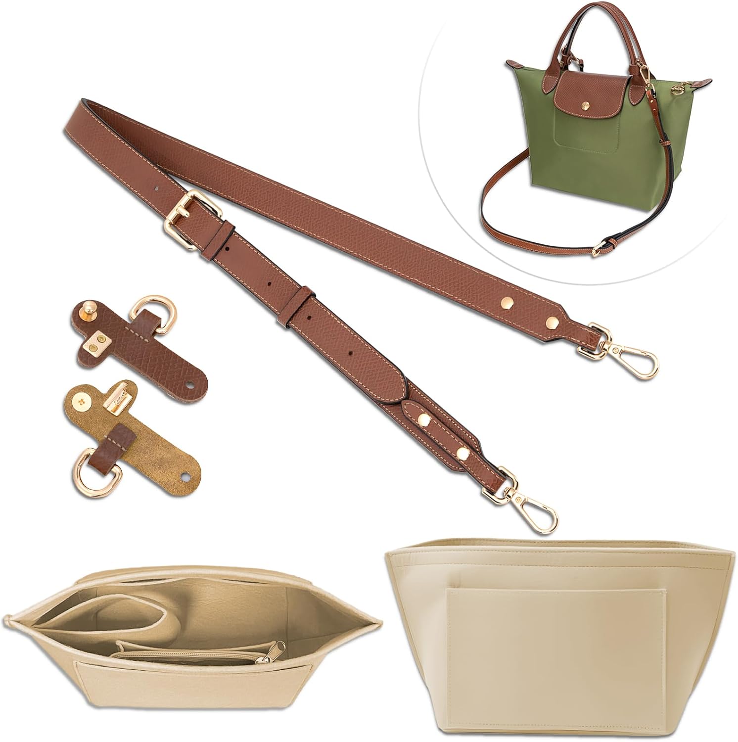 Amazon.com: 4 pcs PU Leather Bag Strap Conversion Kit and Felt Bag ...