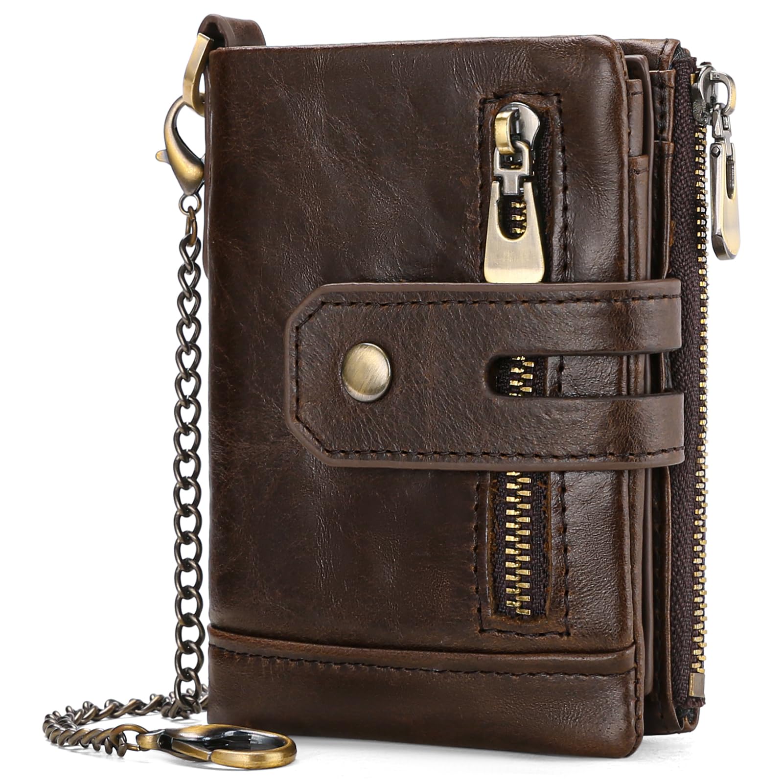 Amazon.com: GAEKEAO Chain Wallets for Men - Bifold RFID Blocking Mens ...