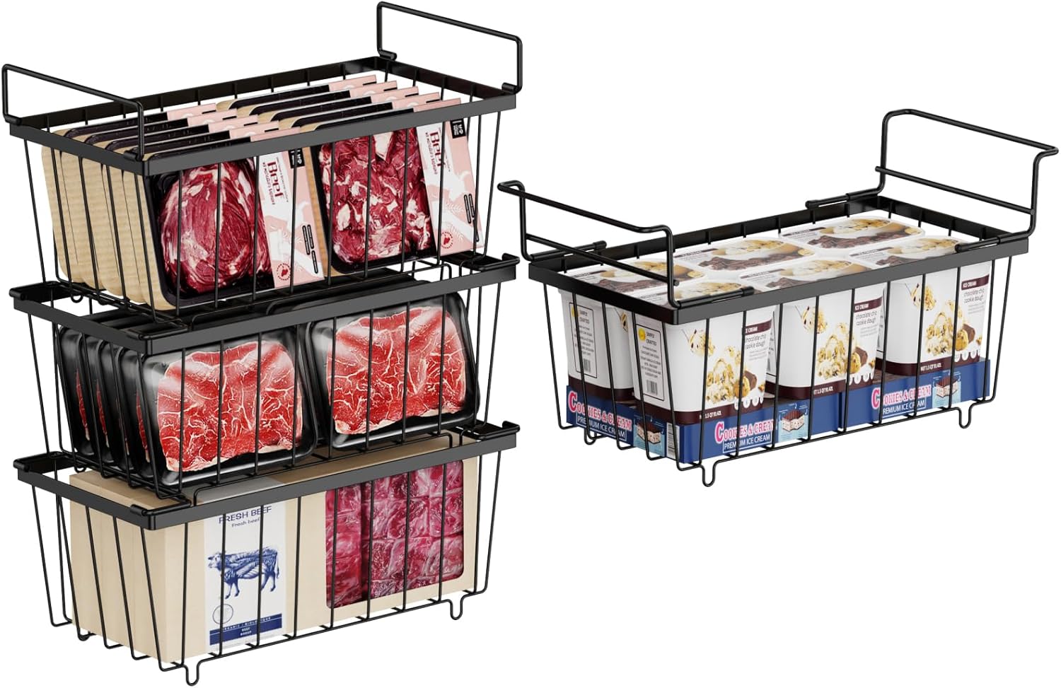 Amazon.com: iSPECLE Chest Freezer Organizer Bins - 15.8~18.8 Inch ...