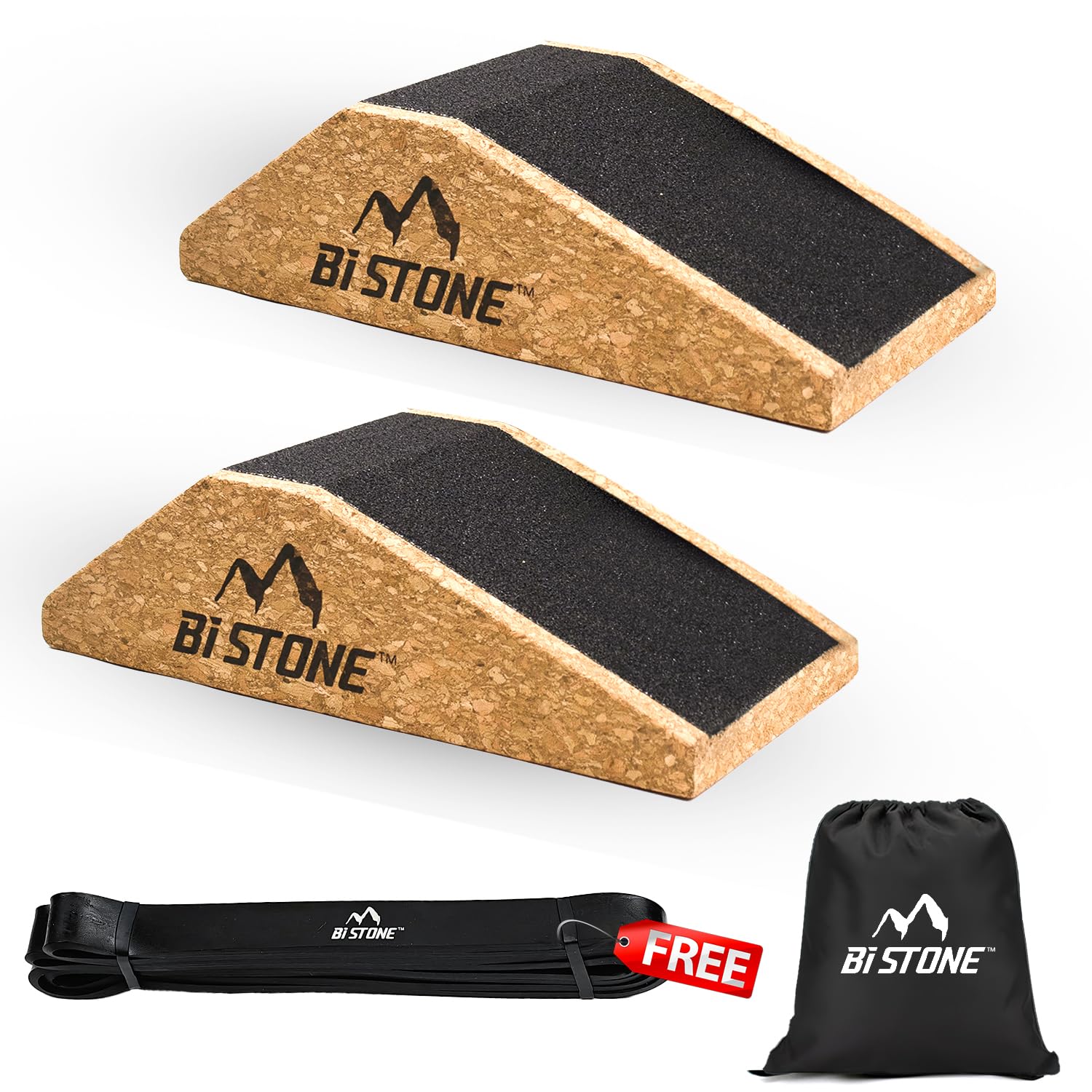 Amazon.com: Bi-Stone Tough Heel Elevated Squat Wedge 2 Pcs Non Slip ...