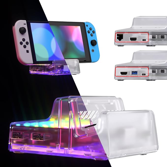 eXtremeRate AiryDocky DIY Kit Carcasa LED Versión para Nintendo Switch ...