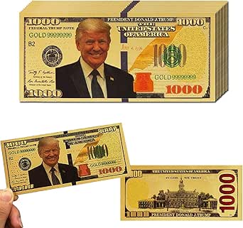 LONG7INES 1000 Dollar Donald Trump Bill Banknote, One Thousand 24k Gold ...