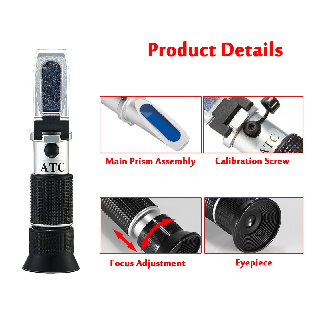 Snapklik.com : Wine Refractometer,V-Resourcing Hand Held Brix/Alcohol ...