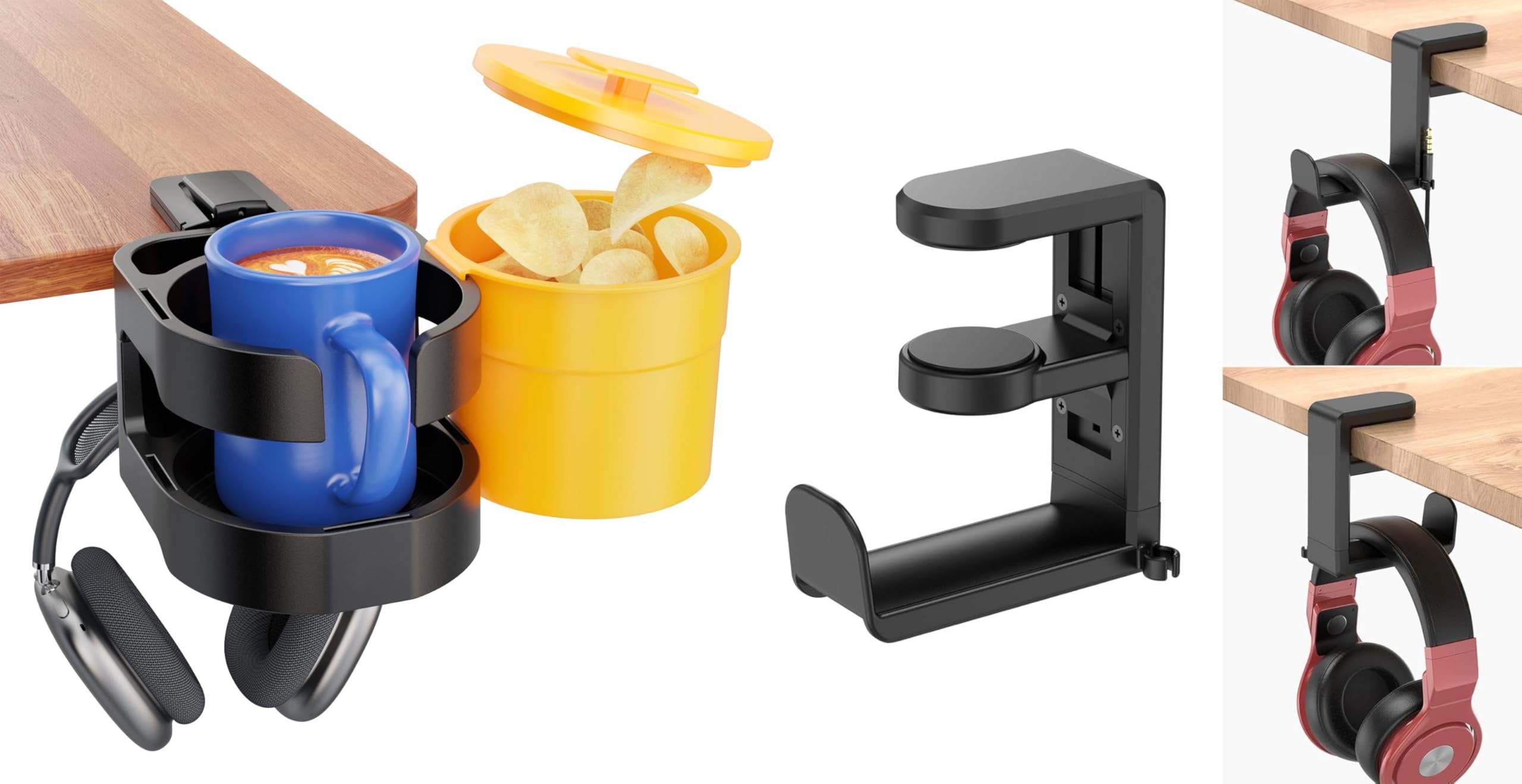 Amazon.com: EURPMASK Headphone Stand and 7 in 1 Desk Cup Holder, Gaming ...