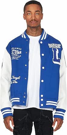 ROCKSTAR ORIGINAL Men's Tacey Royal Blue Varsity Jacket | size: XX ...
