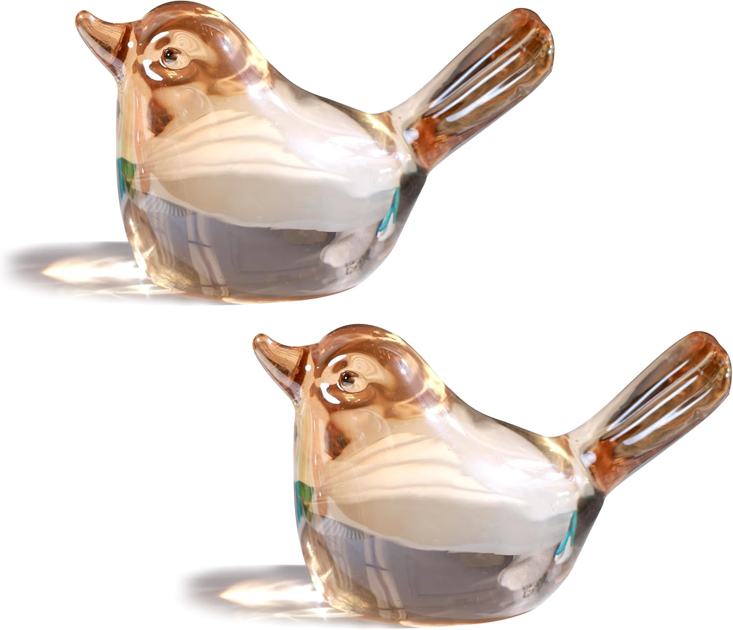 Amazon.com: H&D HYALINE & DORA Set of 2 Blown Glass Birds Figurine ...
