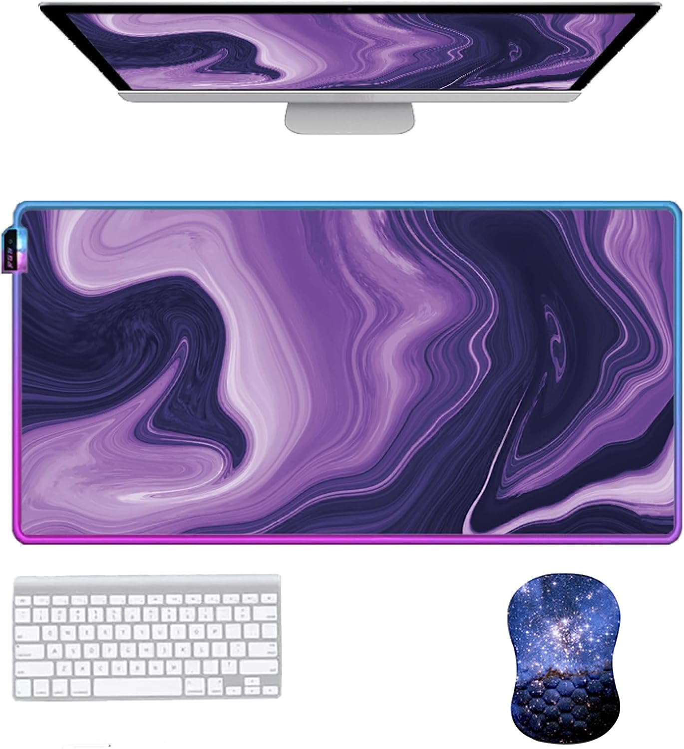 Amazon.com: RGB Mouse Pads Strata Liquid with Wrist Rest Gaming ...