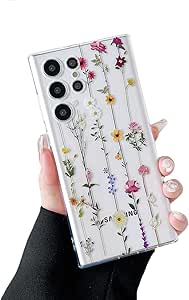 Amazon.com: ZTOFERA Floral Case for Samsung Galaxy S22 Ultra 5G,Cute Flower Pattern Case for ...