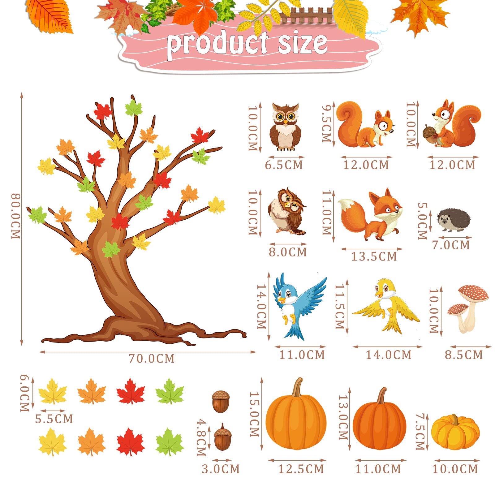 Fall Bulletin Boards 135-Piece Fall Bulletin Board Decorations Kit ...
