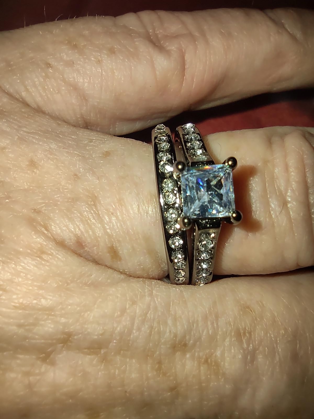 $3/mo - Finance Couple Rings Set 2in1 Black Bridal Ring Matte Black ...