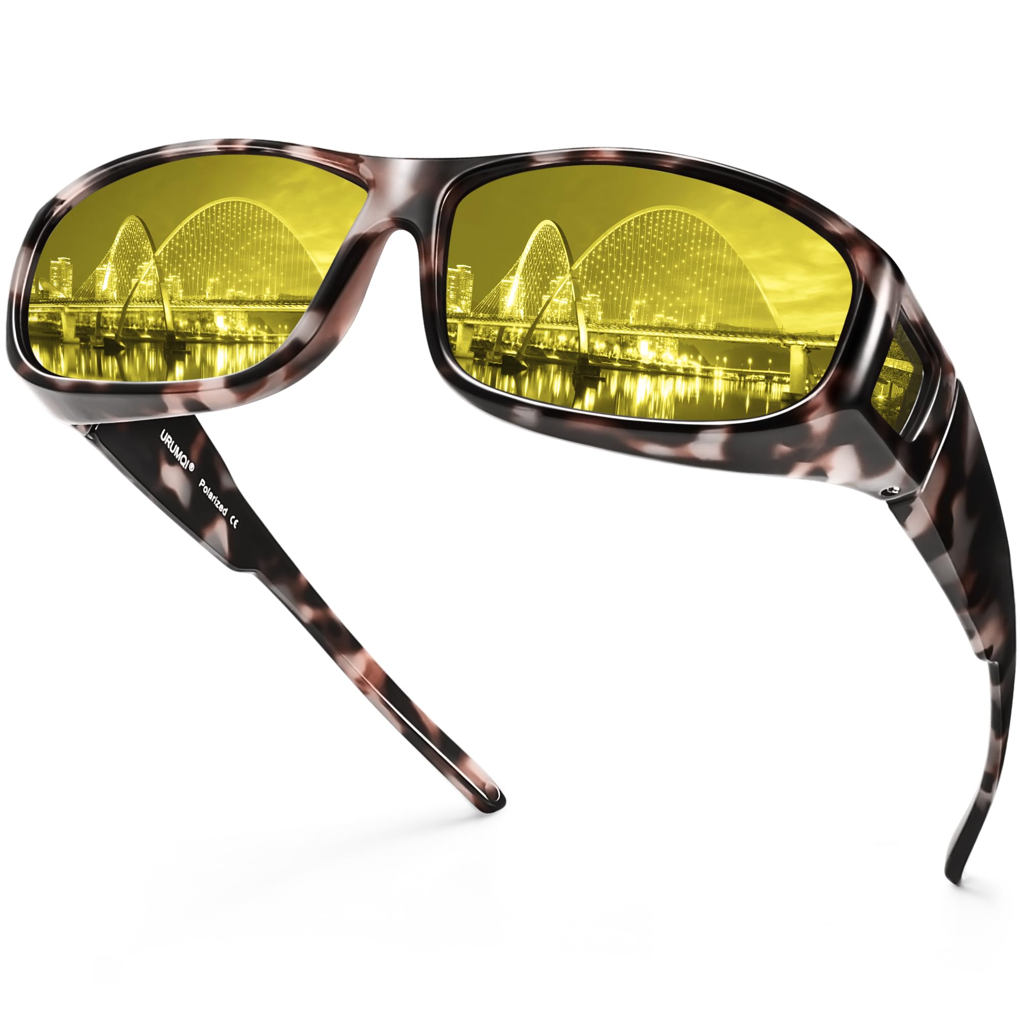 Snapklik.com : URUMQI Night Vision Glasses Fit Over Glasses For Men Women