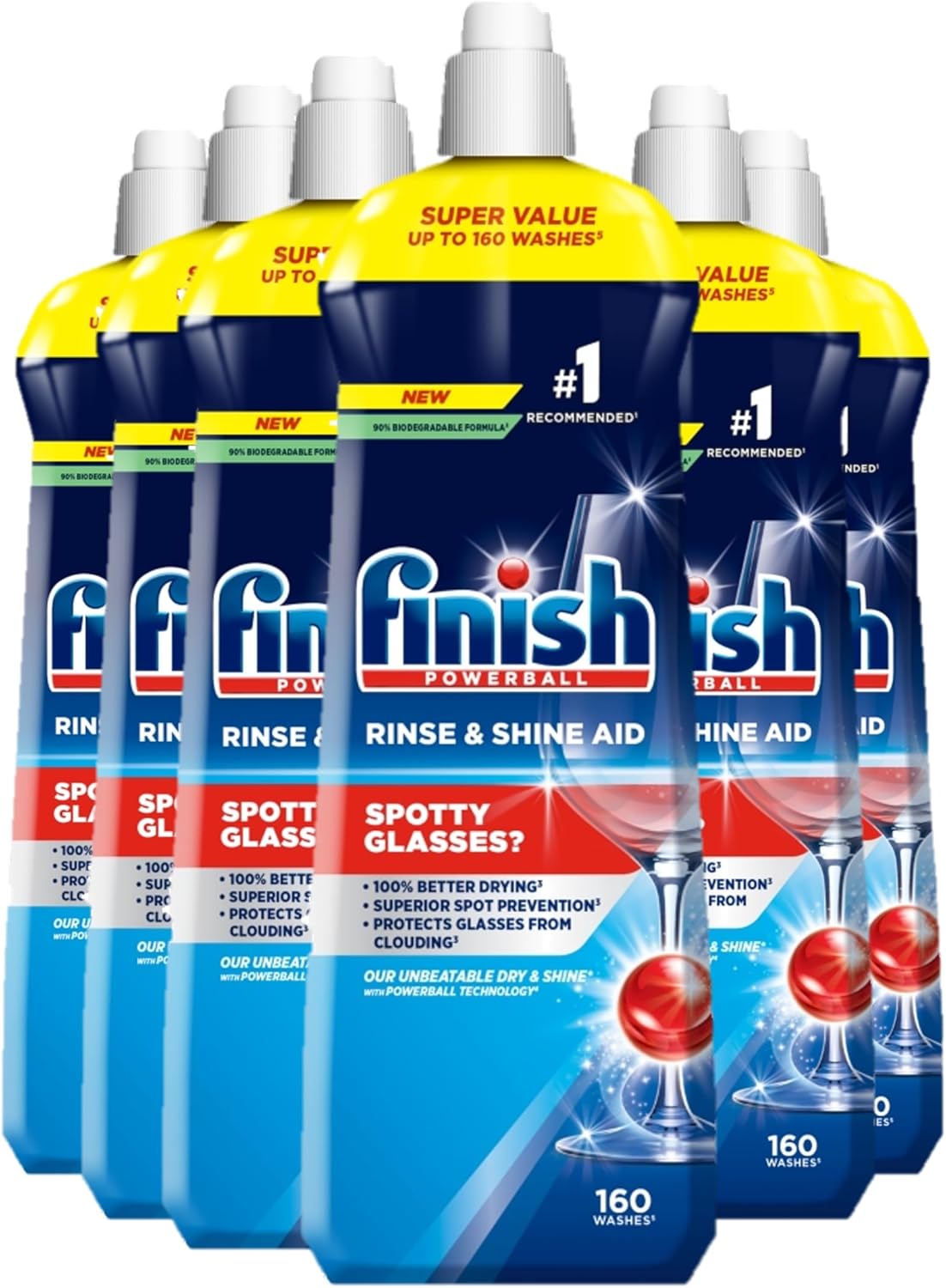 Finish Dishwasher Cleaner Rinse Aid, 4.2 litres, Original (800ml x 6 ...